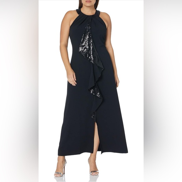 S.L. Fashions | Dresses | Sl Fashions Navy Maxi Dress With Sequin ...